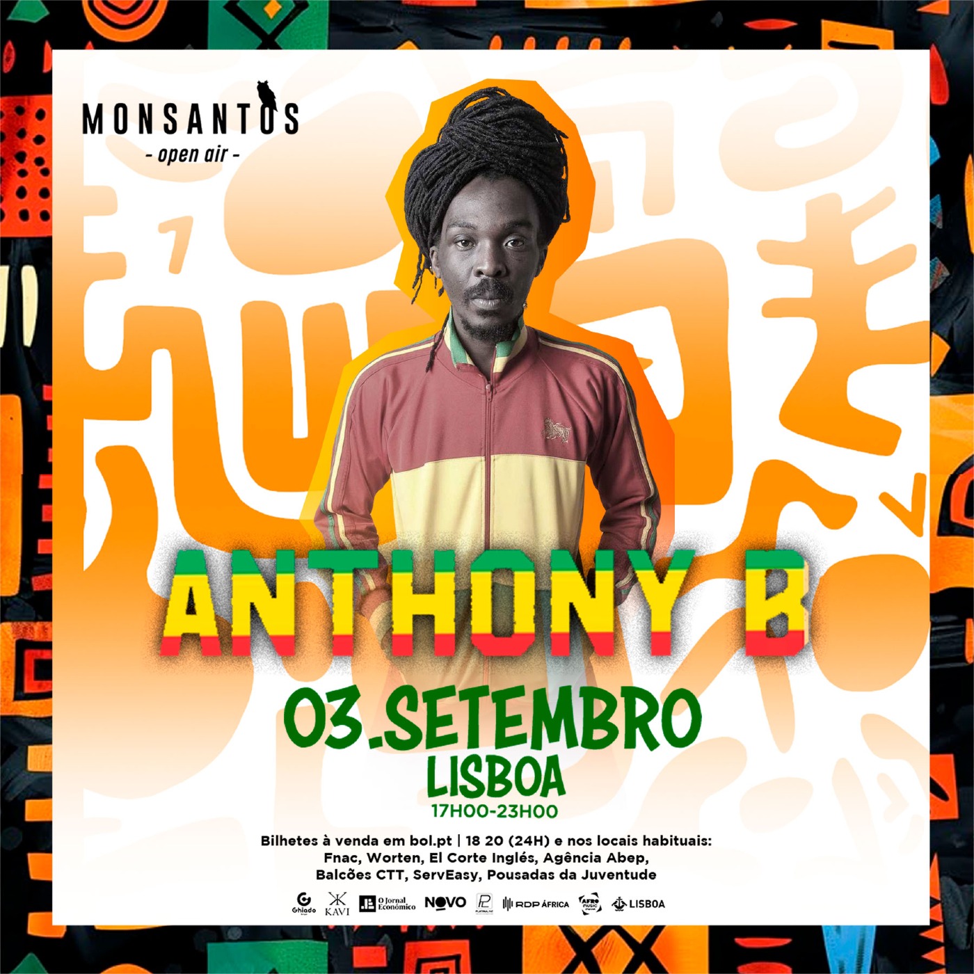 Anthony B atua em Lisboa a 3 de setembro no Monsantos Open Air