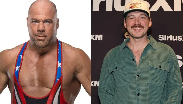 Morgan Wallen recebe entrada ao estilo WWE com Kurt Angle em Pittsburgh